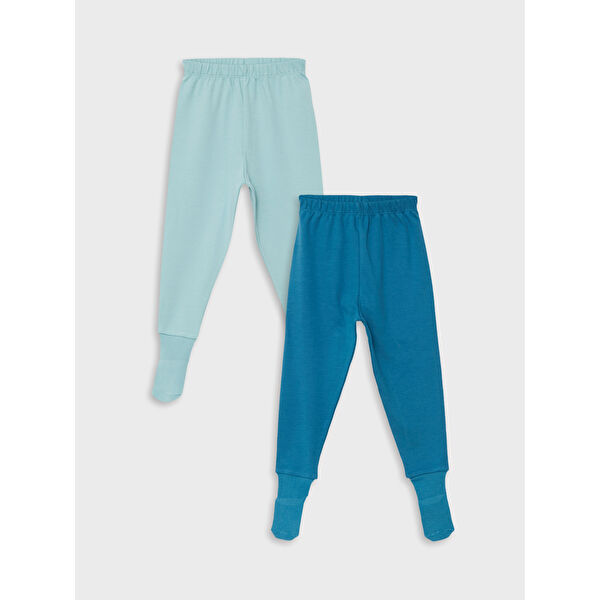 Beli Lastikli Erkek Bebek Çoraplı Pantolon 2'li