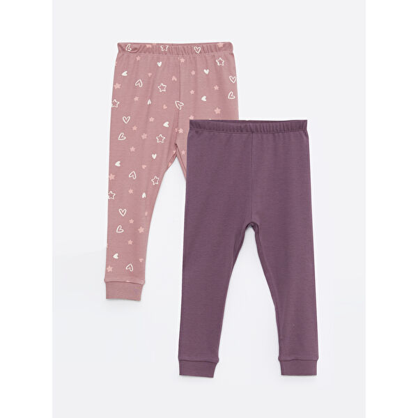 Beli Lastikli Kız Bebek Pijama Alt 2'li