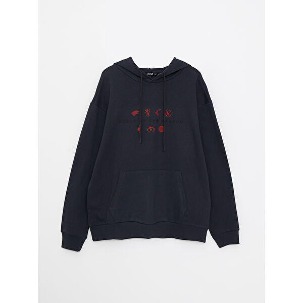 Oversize Kapüşonlu Uzun Kollu House of the Dragon Baskılı Erkek Sweatshirt Oversize Kapüşonlu Uzun Kollu House of the Dragon Baskılı Erkek Sweatshirt