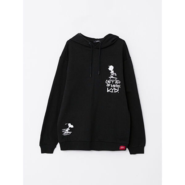 Kapüşonlu Uzun Kollu Snoopy Baskılı Erkek Sweatshirt Kapüşonlu Uzun Kollu Snoopy Baskılı Erkek Sweatshirt