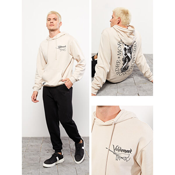 Kapüşonlu Uzun Kollu Harry Potter Baskılı Erkek Sweatshirt Kapüşonlu Uzun Kollu Harry Potter Baskılı Erkek Sweatshirt