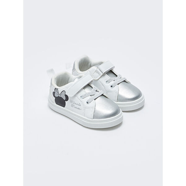 Minnie Mouse Lisanslı Cırt Cırt ve Bağcıklı Kız Bebek Spor Ayakkabı