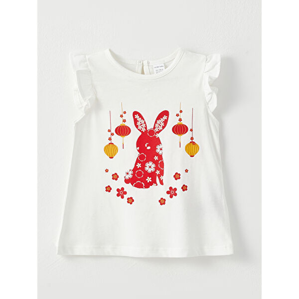 Bisiklet Yaka Baskılı Kız Bebek Atlet Bisiklet Yaka Baskılı Kız Bebek Atlet