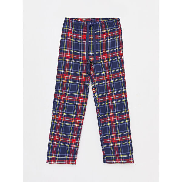 Beli Lastikli Ekose Kadın Pijama Alt