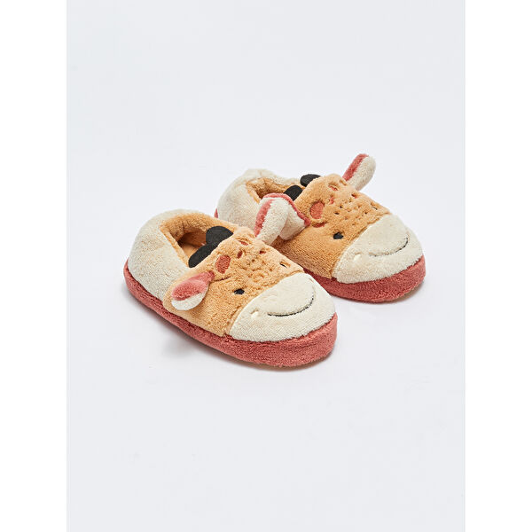 3D Aplike Detaylı Erkek Bebek Ev Terliği