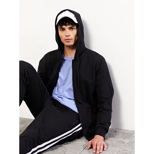 Standart Kalıp Kapüşonlu Erkek Spor Hırka Standart Kalıp Kapüşonlu Erkek Spor Hırka