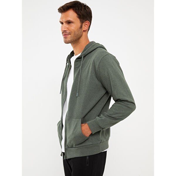 Standart Kalıp Kapüşonlu Erkek Spor Hırka Standart Kalıp Kapüşonlu Erkek Spor Hırka