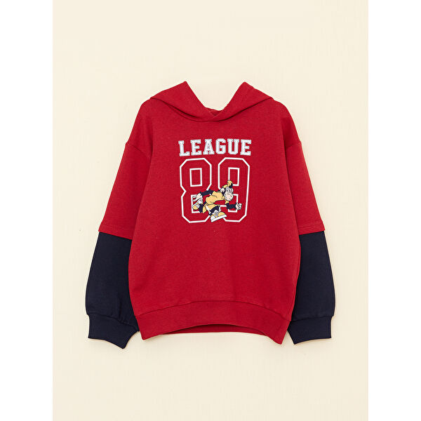 Kapüşonlu Nostaljik Maymun Baskılı Uzun Kollu Erkek Çocuk Sweatshirt Kapüşonlu Nostaljik Maymun Baskılı Uzun Kollu Erkek Çocuk Sweatshirt