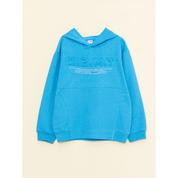 Kapüşonlu Baskılı Uzun Kollu Erkek Çocuk Sweatshirt Kapüşonlu Baskılı Uzun Kollu Erkek Çocuk Sweatshirt