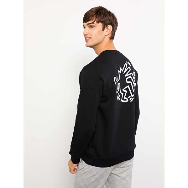 Bisiklet Yaka Uzun Kollu Keith Haring Baskılı Erkek Sweatshirt Bisiklet Yaka Uzun Kollu Keith Haring Baskılı Erkek Sweatshirt