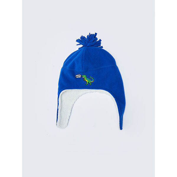 Nakışlı Polar Erkek Çocuk Kar Şapkası