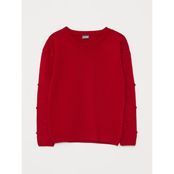 Bisiklet Yaka Basic Uzun Kollu Kız Çocuk Triko Kazak Bisiklet Yaka Basic Uzun Kollu Kız Çocuk Triko Kazak