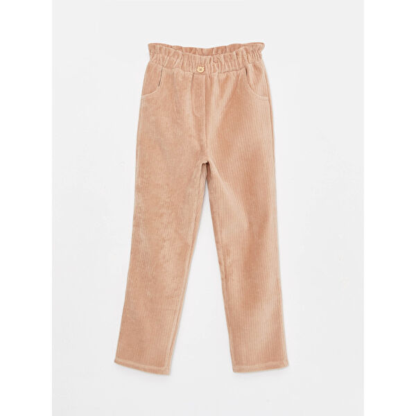 Beli Lastikli Basic Kadife Kız Çocuk Pantolon