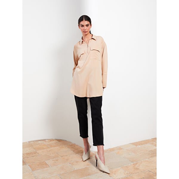 Rahat Kalıp Düz Kadın Jean Pantolon