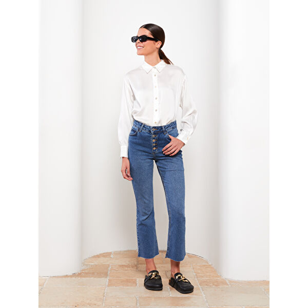 Harem Fit Düz Kadın Jean Pantolon