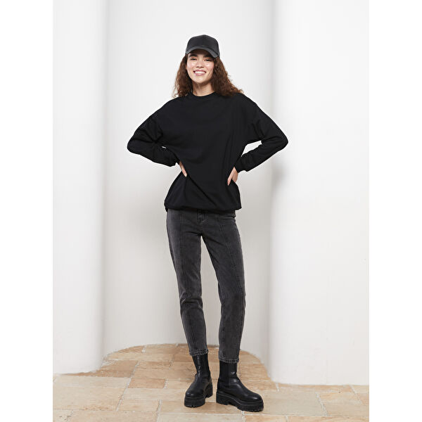 Harem Fit Düz Kadın Jean Pantolon