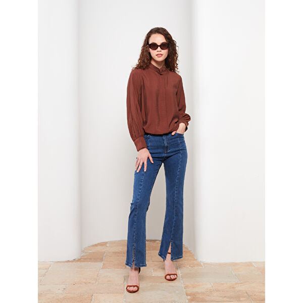 Straight Fit Düz Kadın Jean Pantolon