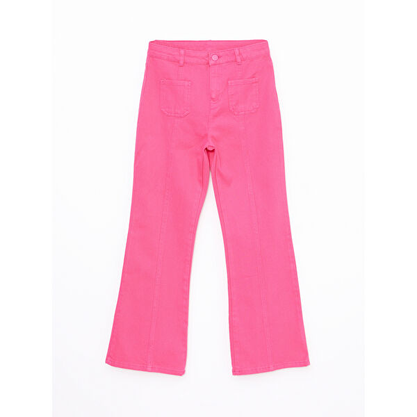 Basic Geniş Paça Gabardin Kız Çocuk Pantolon Basic Geniş Paça Gabardin Kız Çocuk Pantolon