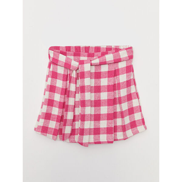 Beli Lastikli Ekose Kız Çocuk Şort Etek Beli Lastikli Ekose Kız Çocuk Şort Etek