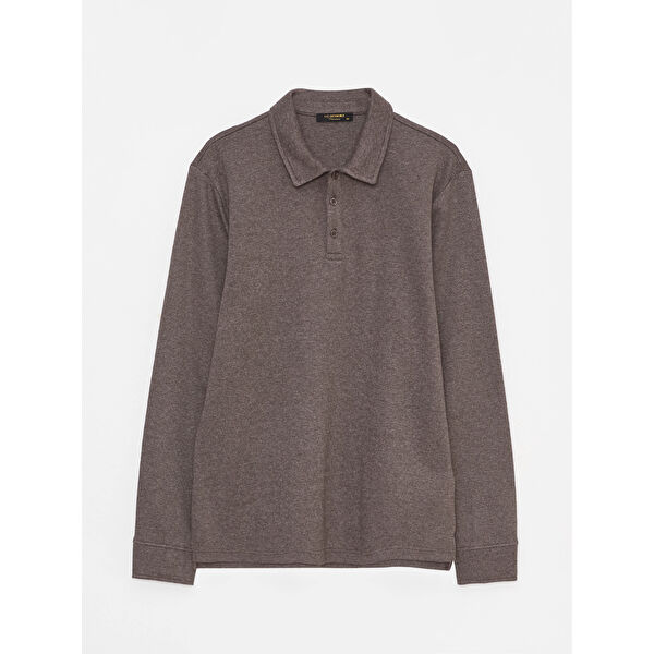 Polo Yaka Uzun Kollu Erkek Sweatshirt