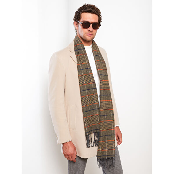 Püskül Detaylı Ekose Erkek Atkı Püskül Detaylı Ekose Erkek Atkı