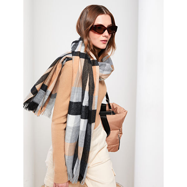 Ekose Desenli Kadın Atkı Ekose Desenli Kadın Atkı