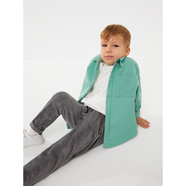 Polo Yaka Uzun Kollu Basic Kadife Erkek Bebek Gömlek Ceket Polo Yaka Uzun Kollu Basic Kadife Erkek Bebek Gömlek Ceket