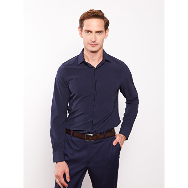 Slim Fit Uzun Kollu Poplin Erkek Gömlek Slim Fit Uzun Kollu Poplin Erkek Gömlek
