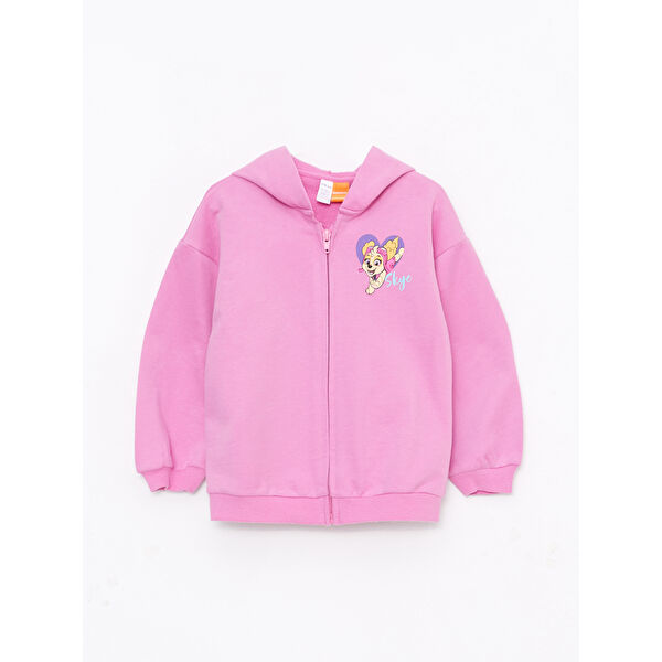 Kapüşonlu Uzun Kollu Paw Patrol Baskılı Kız Bebek Fermuarlı Sweatshirt Kapüşonlu Uzun Kollu Paw Patrol Baskılı Kız Bebek Fermuarlı Sweatshirt