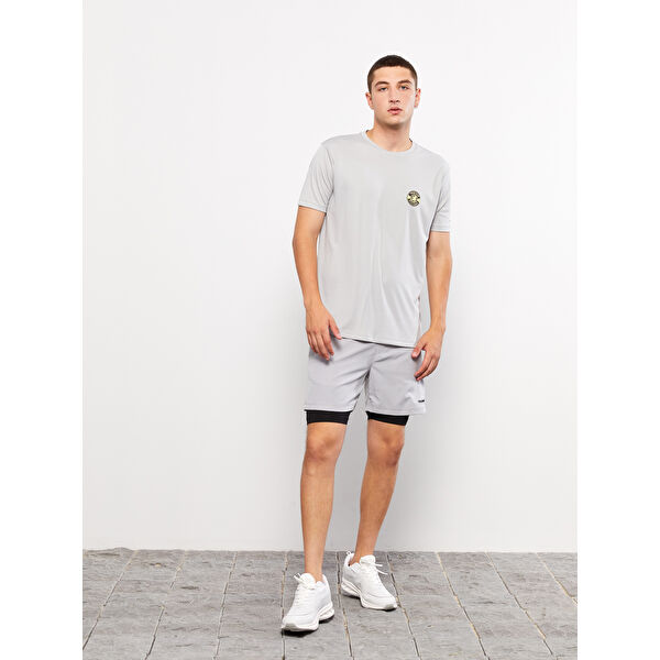 Standart Kalıp Erkek Spor Taytlı Şort Standart Kalıp Erkek Spor Taytlı Şort