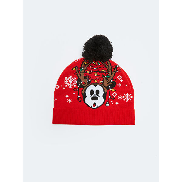 Mickey Mouse Baskılı Erkek Triko Bere Mickey Mouse Baskılı Erkek Triko Bere