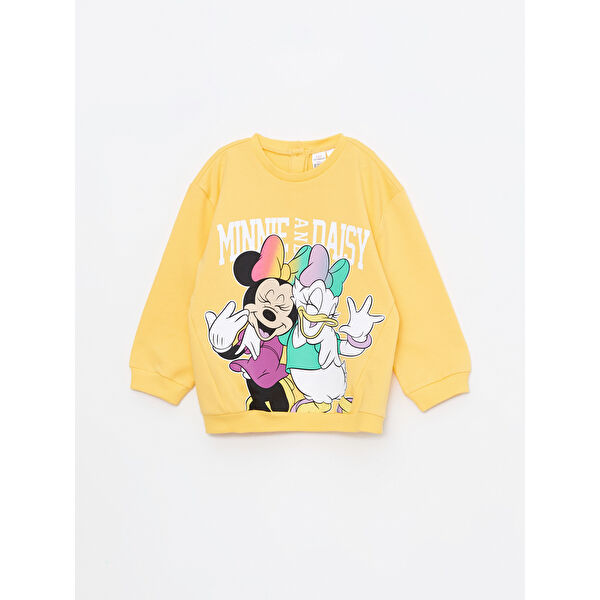Bisiklet Yaka Uzun Kollu Minnie Mouse ve Daisy Duck Baskılı Kız Bebek Sweatshirt Bisiklet Yaka Uzun Kollu Minnie Mouse ve Daisy Duck Baskılı Kız Bebek Sweatshirt