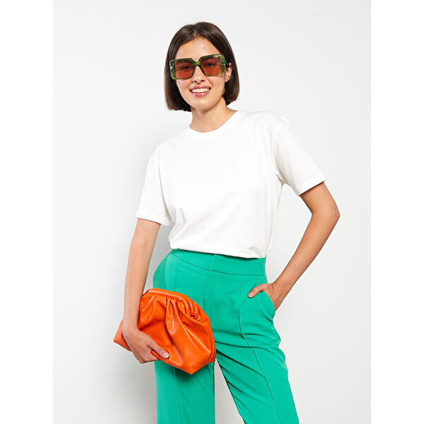 Bisiklet Yaka Düz Kısa Kollu Oversize Pamuklu Kadın Tunik Bisiklet Yaka Düz Kısa Kollu Oversize Pamuklu Kadın Tunik