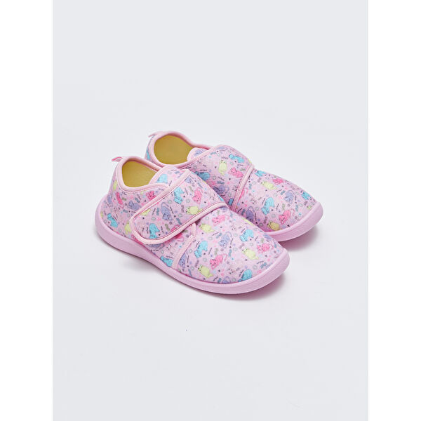 Baskılı Cırt Cırtlı Kız Çocuk Panduf