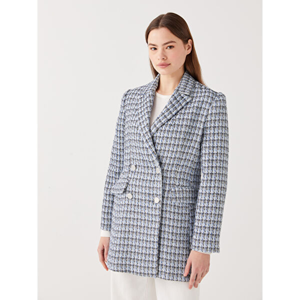 Düz Uzun Kollu Tüvit Kadın Blazer Ceket