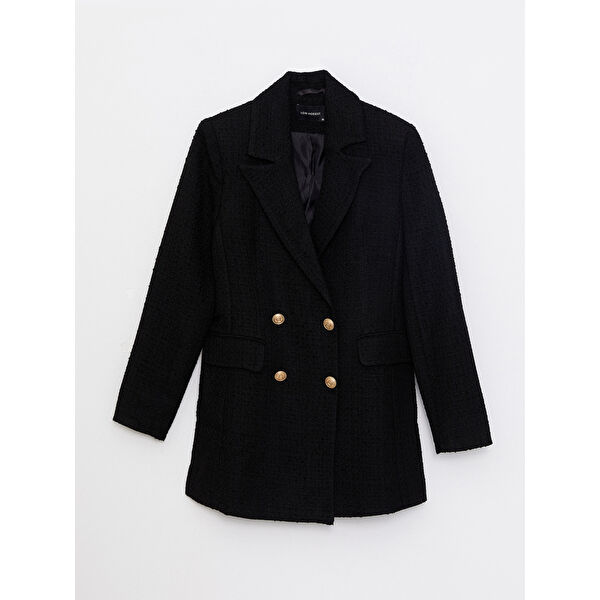 Önden Düğme Kapamalı Düz Uzun Kollu Kadın Ceket