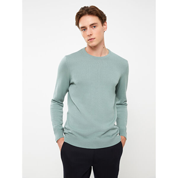 Bisiklet Yaka Uzun Kollu Erkek Triko Kazak