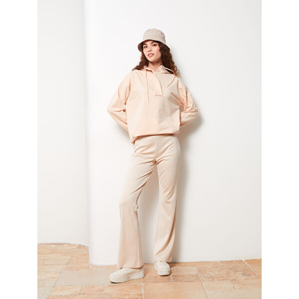 Beli Lastikli Düz İspanyol Paça Kadın Eşofman Altı