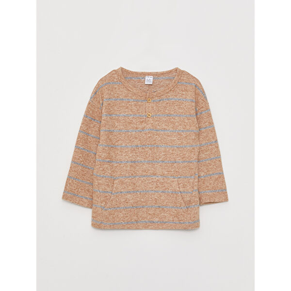 Bisiklet Yaka Uzun Kollu Çizgili Erkek Bebek Sweatshirt Bisiklet Yaka Uzun Kollu Çizgili Erkek Bebek Sweatshirt