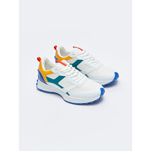 Renk Bloklu Bağcıklı Kadın Spor Ayakkabı