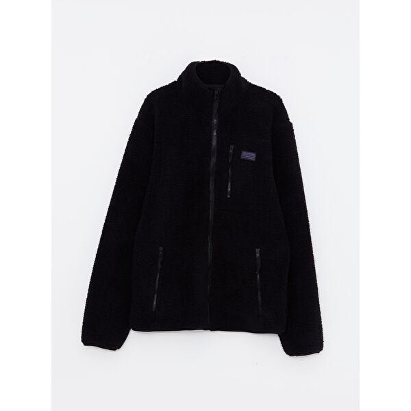 Rahat Kalıp Dik Yaka Pelüş Erkek Mont