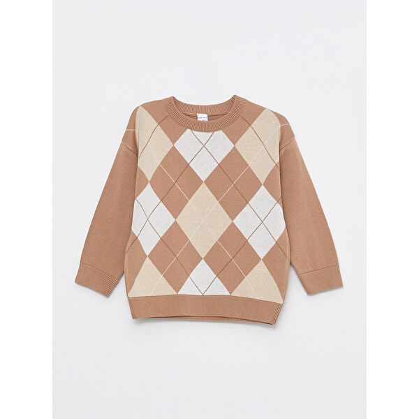 Bisiklet Yaka Uzun Kollu Desenli Erkek Bebek Triko Kazak Bisiklet Yaka Uzun Kollu Desenli Erkek Bebek Triko Kazak