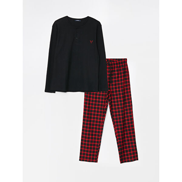 Standart Kalıp Ekose Erkek Pijama Takımı Standart Kalıp Ekose Erkek Pijama Takımı