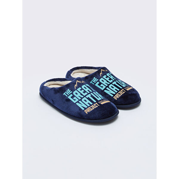 Baskılı Önü Kapalı Erkek Ev Terliği