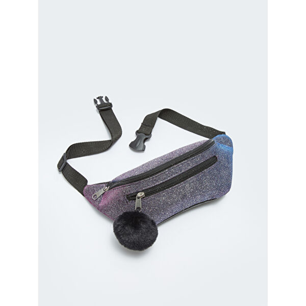 Simli Kumaştan Kız Çocuk Bel Çantası Simli Kumaştan Kız Çocuk Bel Çantası