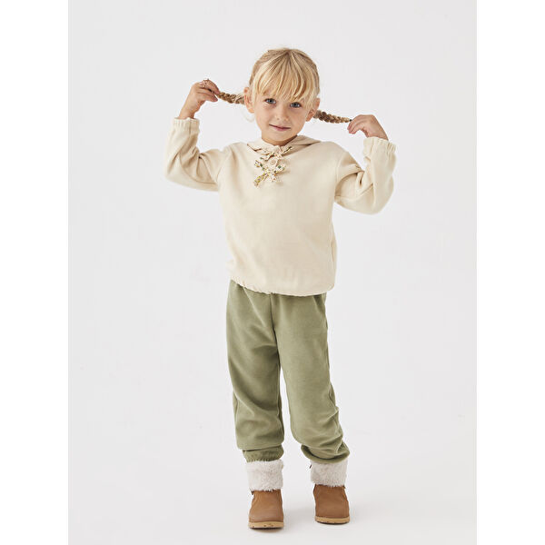 Kapüşonlu Uzun Kollu Basic Kız Bebek Sweatshirt ve Eşofman Alt 2'li Takım Kapüşonlu Uzun Kollu Basic Kız Bebek Sweatshirt ve Eşofman Alt 2'li Takım