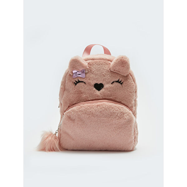 Nakışlı Pelüş Kız Çocuk Sırt Çantası