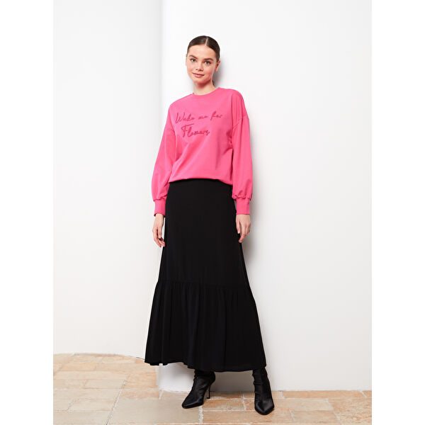 Beli Fermuarlı Düz A Kesim Viskon Kadın Etek Beli Fermuarlı Düz A Kesim Viskon Kadın Etek