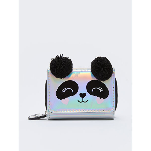 Hologram Baskılı Ponpon Detaylı Kız Çocuk Cüzdan