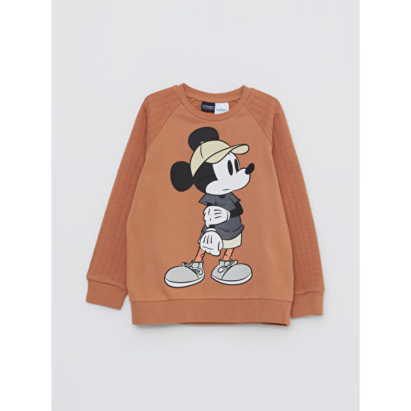 Bisiklet Yaka Mickey Mouse Baskılı Uzun Kollu Erkek Çocuk Sweatshirt Bisiklet Yaka Mickey Mouse Baskılı Uzun Kollu Erkek Çocuk Sweatshirt
